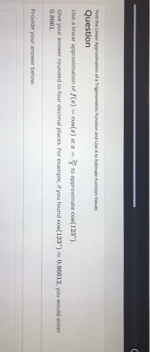 Solved Find The Linear Approximation Of A Trigonometric 