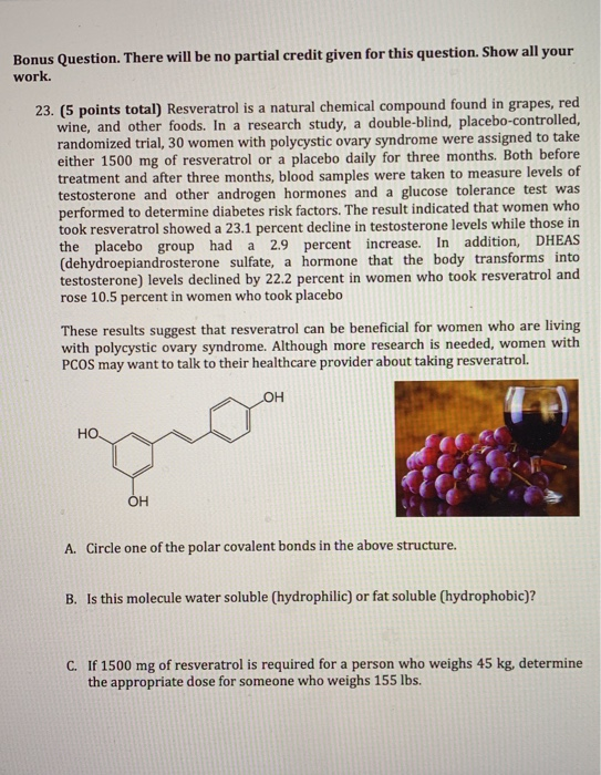 Solved Bonus Question. There will be no partial credit given | Chegg.com