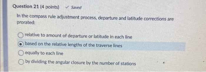 Solved In the compass rule adjustment process, departure and | Chegg.com