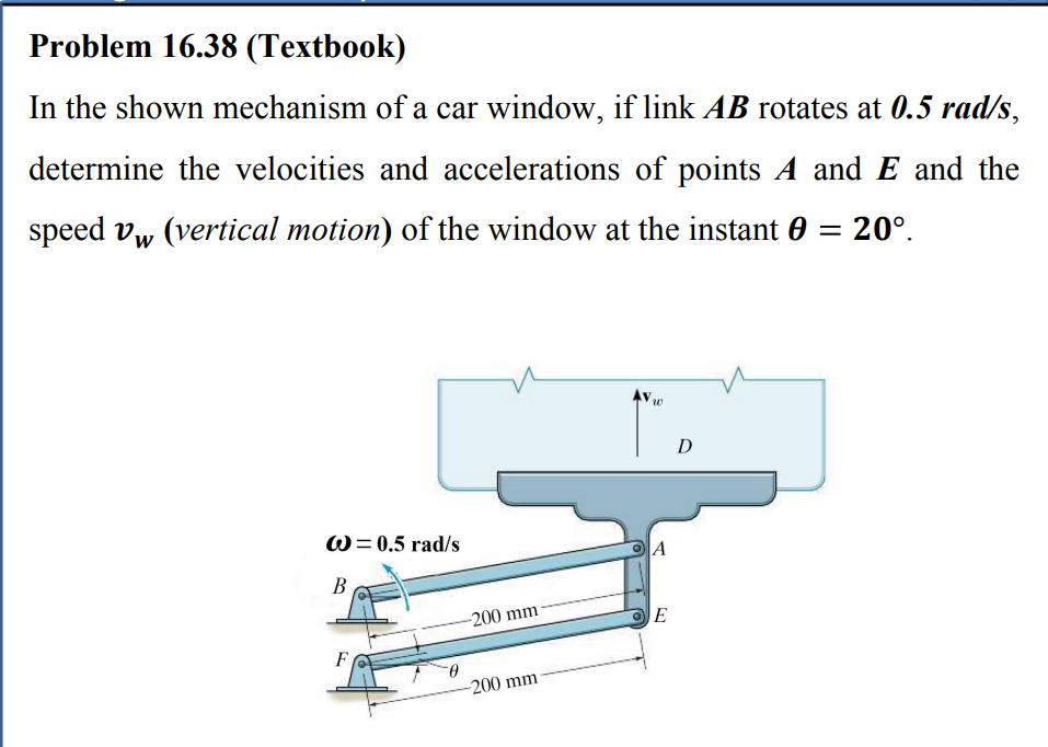 Solved Problem 16.38 (Textbook)In the shown mechanism of a | Chegg.com