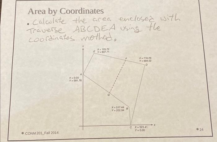 Solved Area by Coordinates - Calculate the area enclosed | Chegg.com