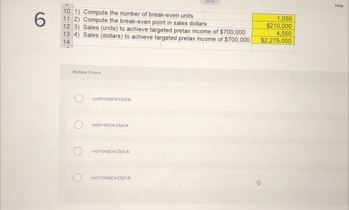 Solved Which of the following formulas in cell D13 correctly | Chegg.com