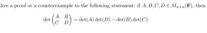 Solved iive a proof or a counterexample to the following | Chegg.com