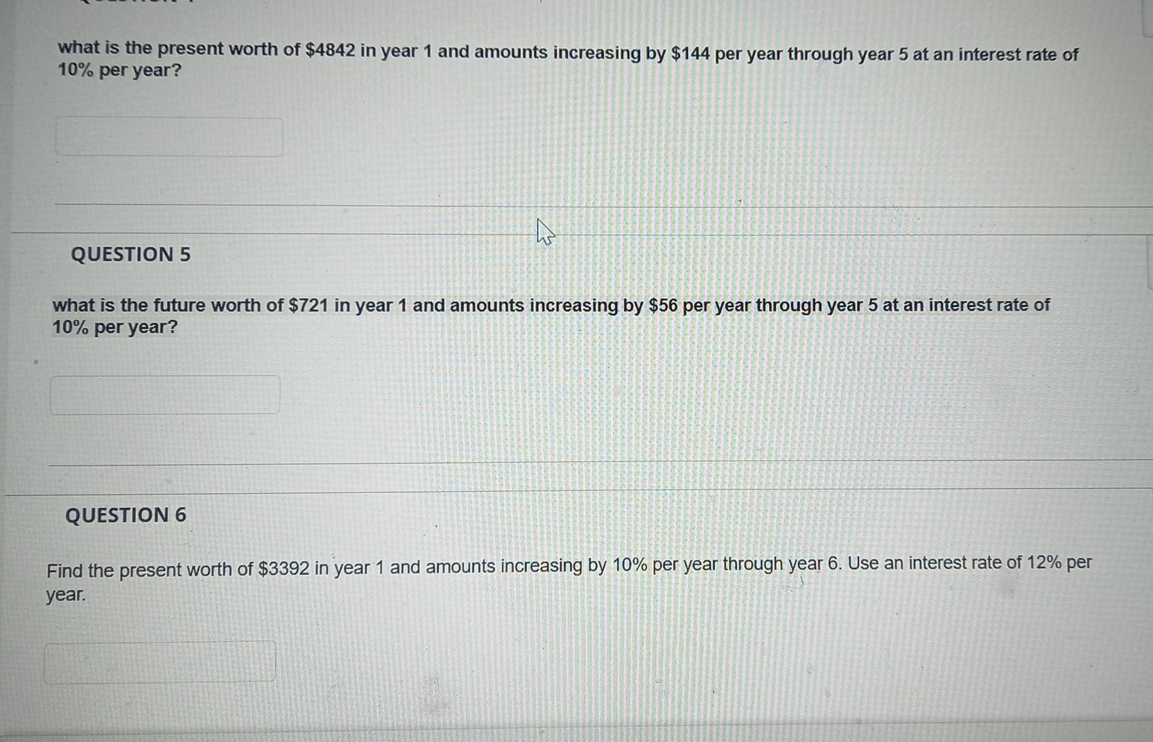 Solved what is the present worth of $4842 in year 1 and | Chegg.com