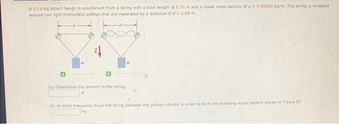 Solved A. 13.5⋅kg object hangs in equilibrium from a string. | Chegg.com