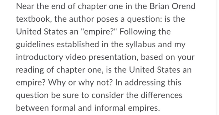 Near the end of chapter one in the Brian Orend | Chegg.com