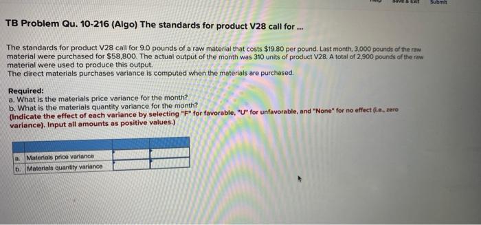 Solved The standards for product V28 call for 9.0 pounds of | Chegg.com