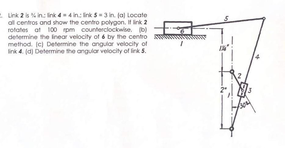 Link 2 is 3/4 in.; link 4=4 in.; link 5=3 in. (a) | Chegg.com