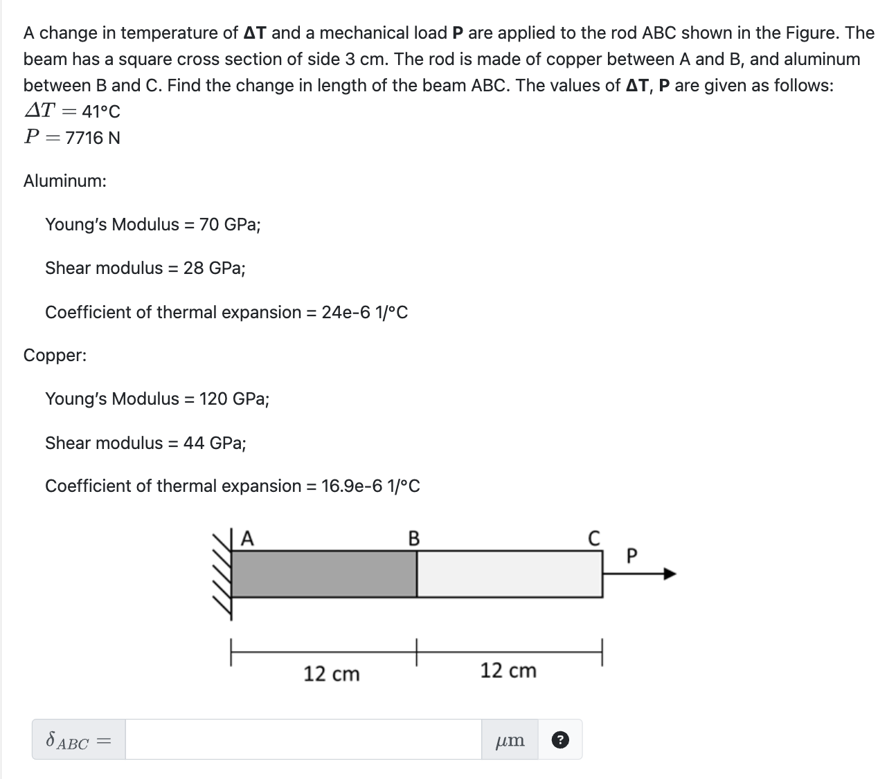 Solved A change in temperature of \Delta T and a mechanical | Chegg.com