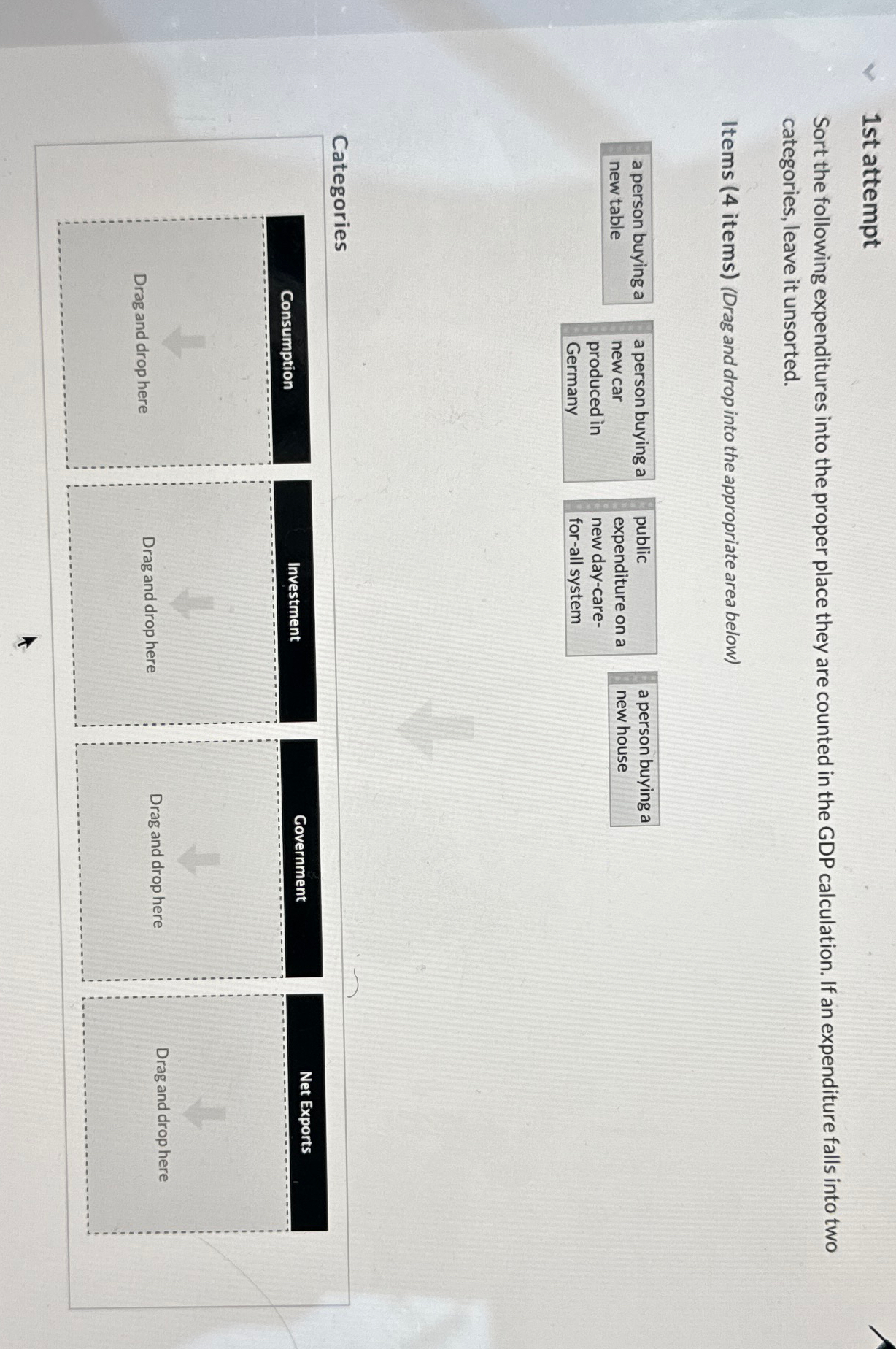 Solved 1st attemptSort the following expenditures into the | Chegg.com