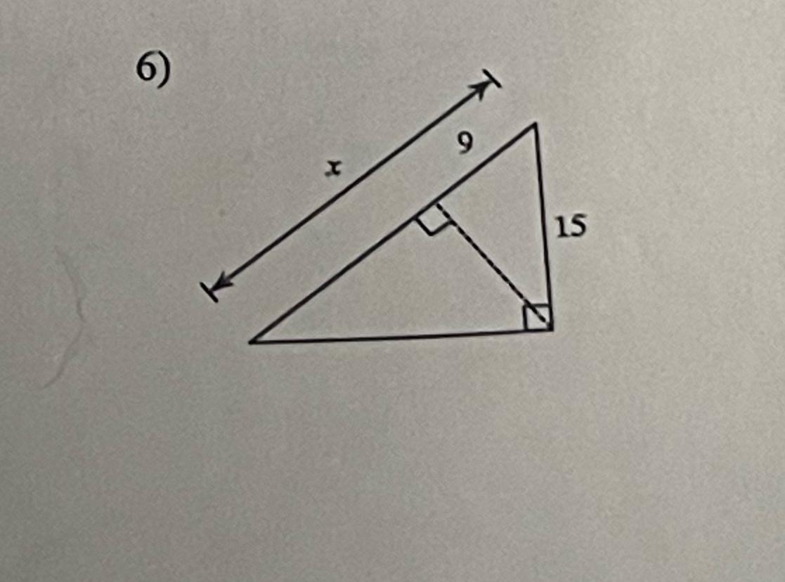 Solved Find x based on similar right triangles | Chegg.com