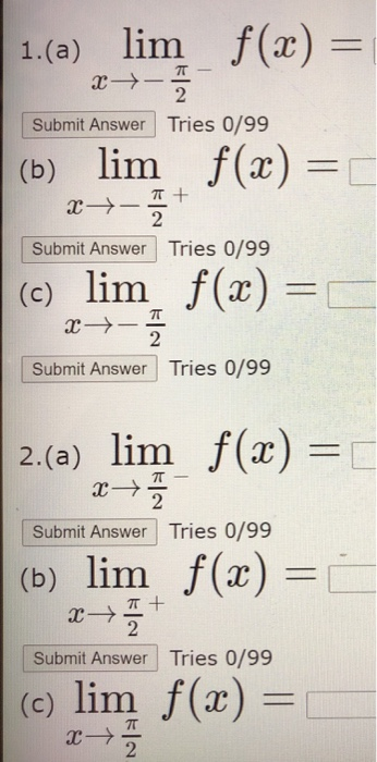 Solved Find the following limits analytically if they exist. | Chegg.com