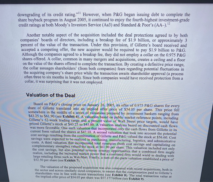 DAVID P. STOWELL The Best Deal Gillette Could Get? | Chegg.com