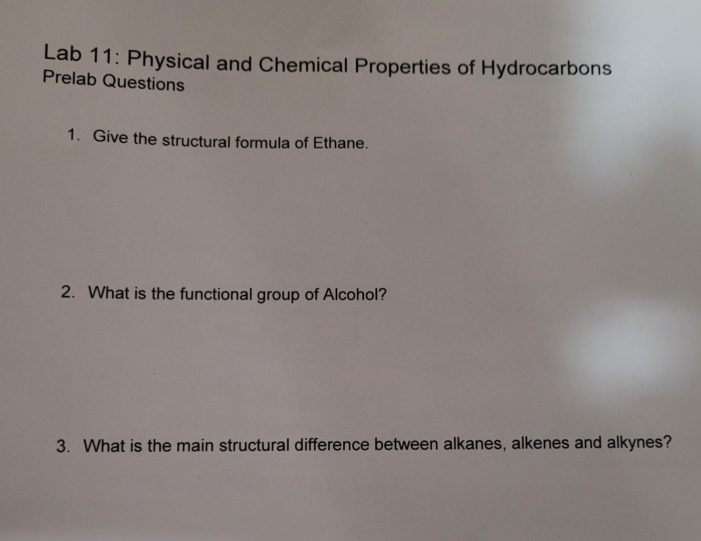 Solved Lab 11: Physical and Chemical Properties of | Chegg.com
