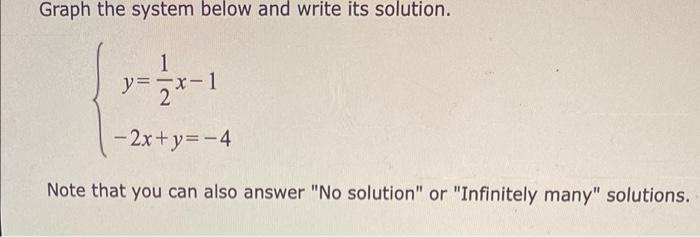 Solved Graph the system below and write its solution. 1 | Chegg.com