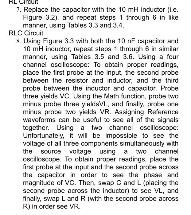 Solved EXPERIMENT 3 Series R, L, C Circuits Objective • This | Chegg.com