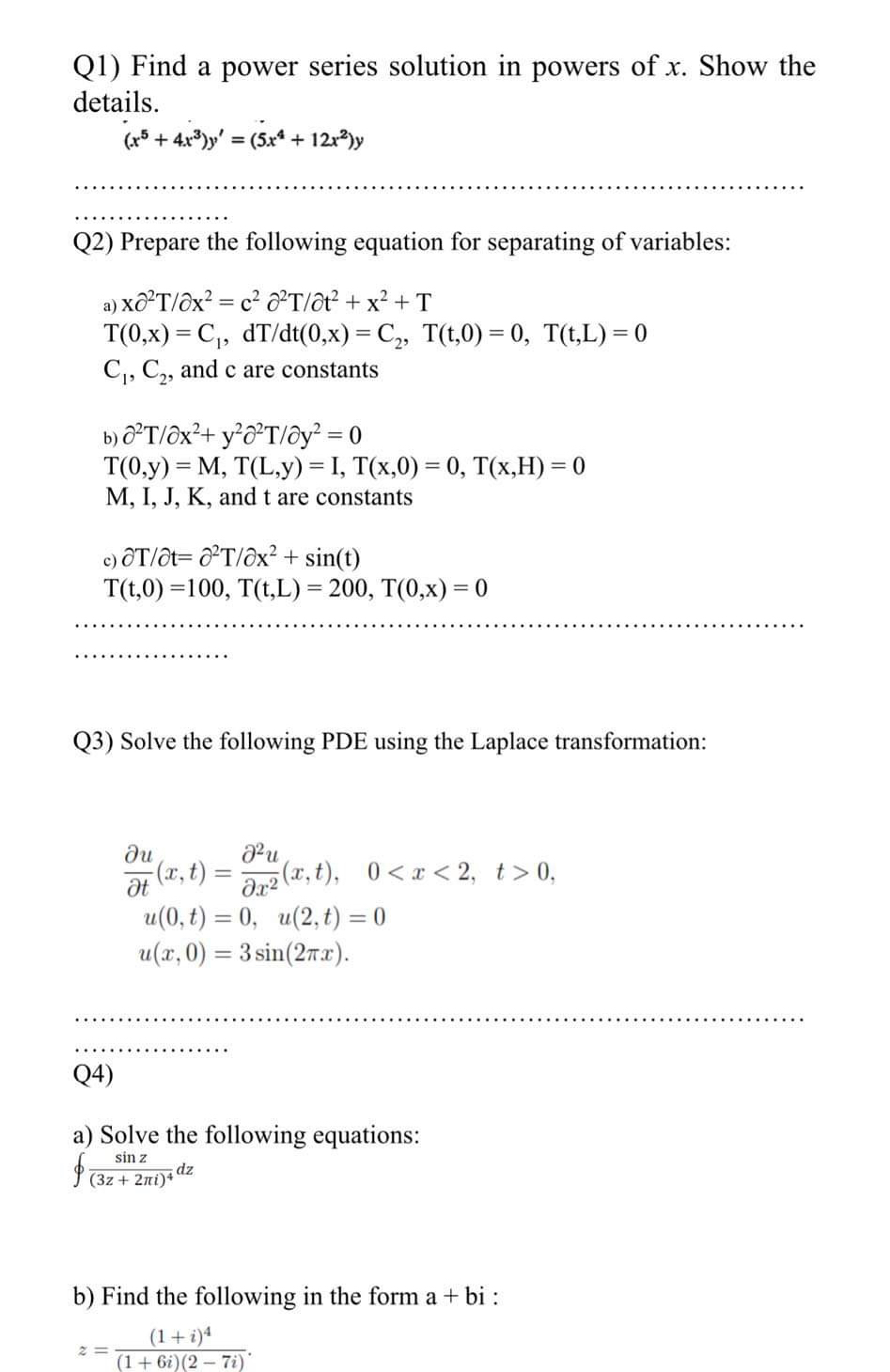 Solved Q1) ﻿Find a power series solution in powers of x. | Chegg.com