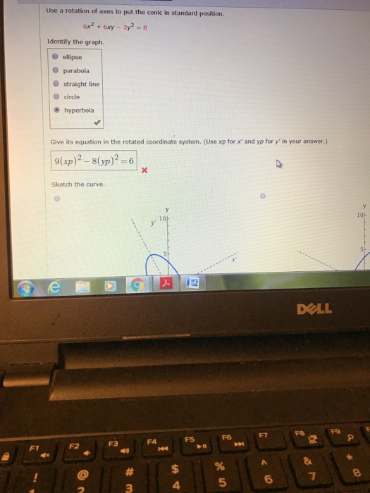 Solved Use a rotation of axes to put the conic in standard | Chegg.com
