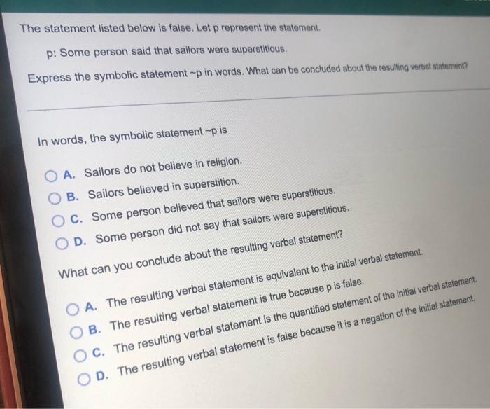 Solved Complete the truth table for the given statement by | Chegg.com