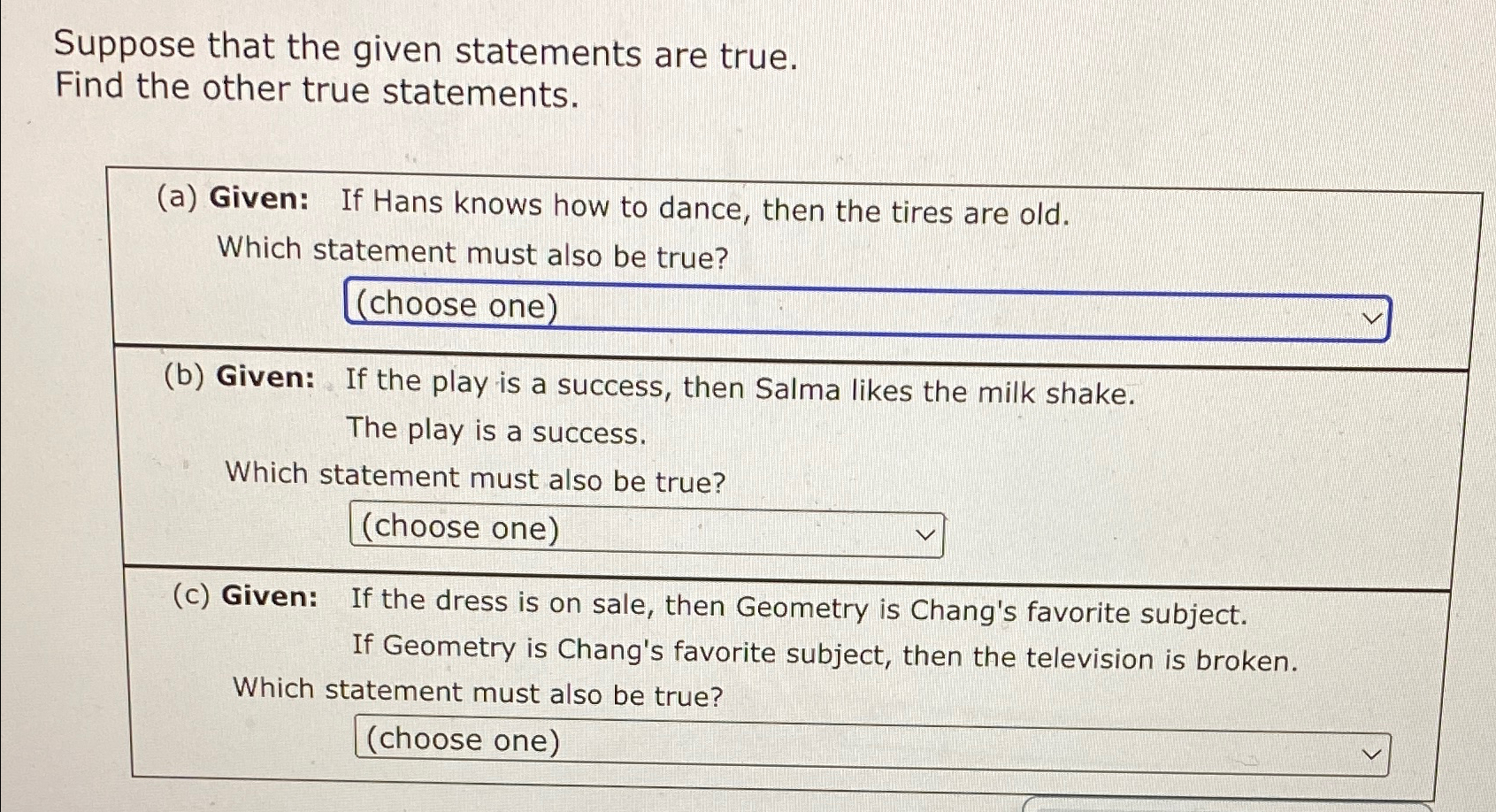 Solved Suppose that the given statements are true.Find the | Chegg.com