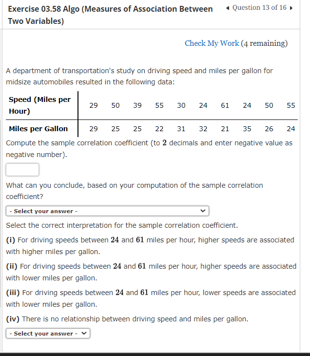 Solved Exercise 03.58 Algo (Measures of Association | Chegg.com Solved Exercise 03.58 Algo (Measures of Association | Chegg.com