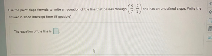 Solved and has an undefined slope. Write the Use the | Chegg.com