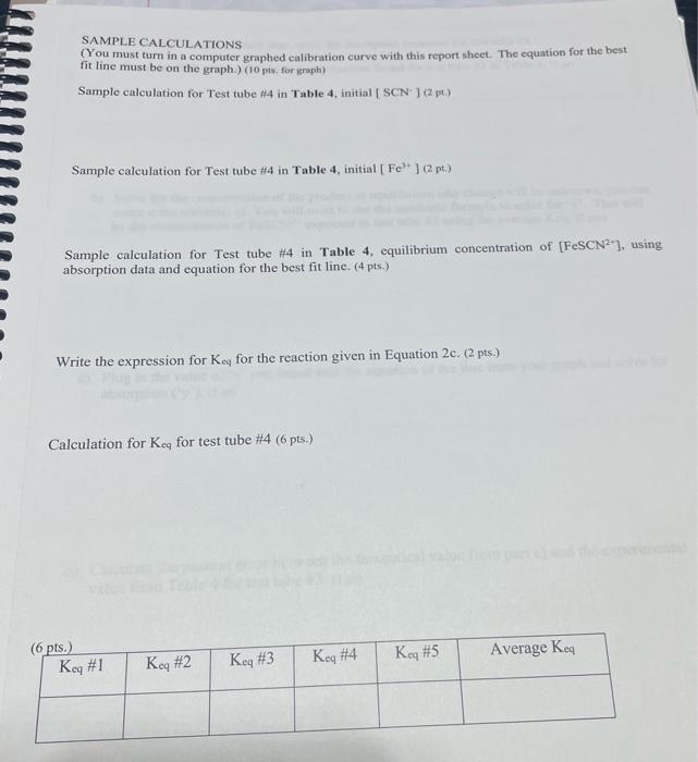Solved Table 2: Calibration Curve Calculations and Percent | Chegg.com