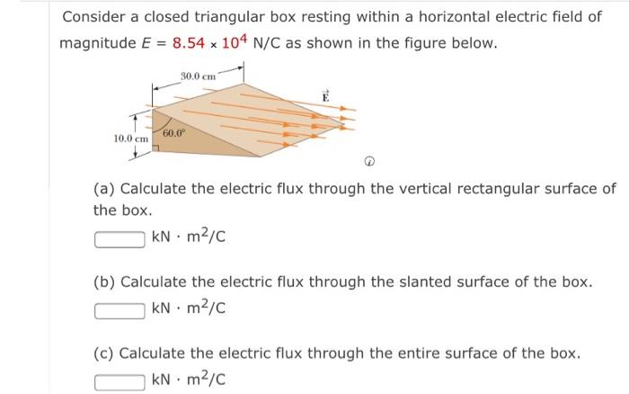 Solved Consider a closed triangular box resting within a | Chegg.com