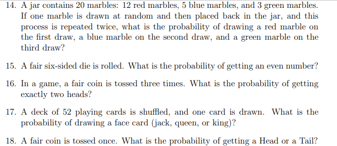 Solved A jar contains 20 ﻿marbles: 12 ﻿red marbles, 5 ﻿blue | Chegg.com