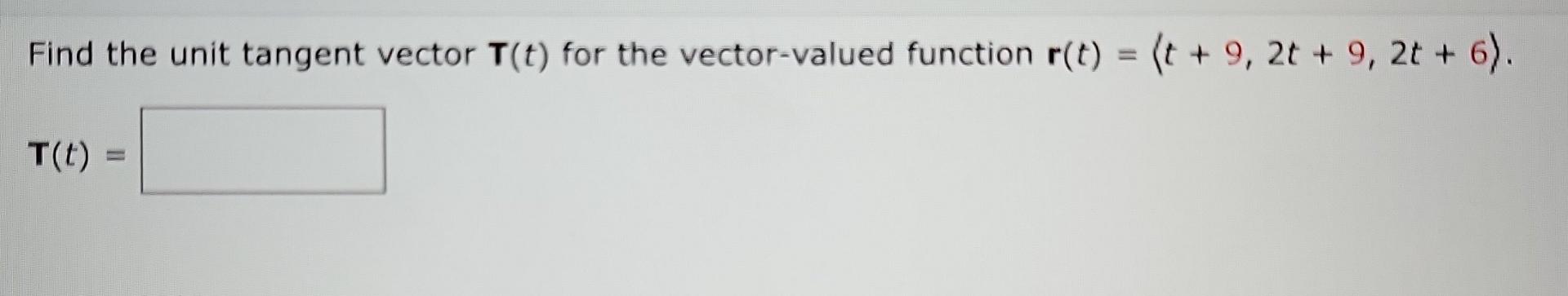 Solved Find the unit tangent vector T(t) for the | Chegg.com