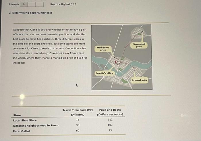 Solved 2. Determining opportunity cost Suppose that Clana is | Chegg.com
