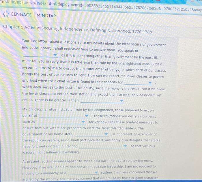 6 Activity: Securing independence, Defining | Chegg.com