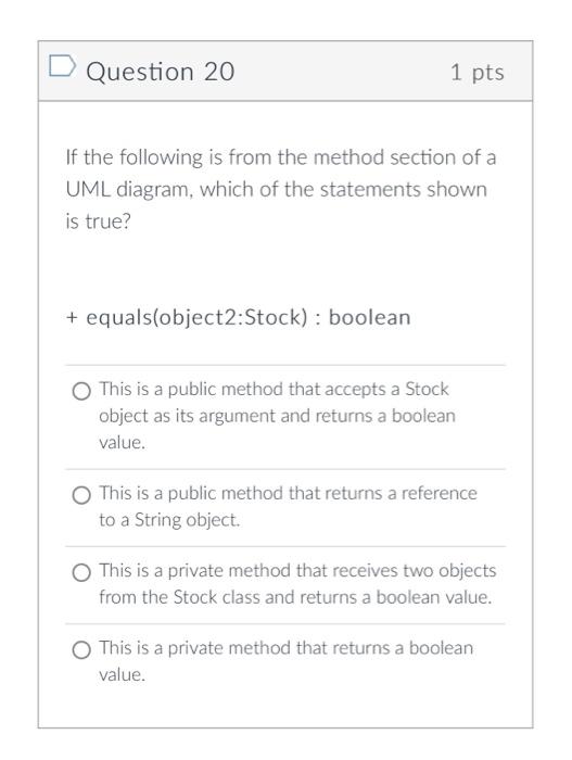 Solved Question 19 1 pts Assume the class BankAccount has | Chegg.com