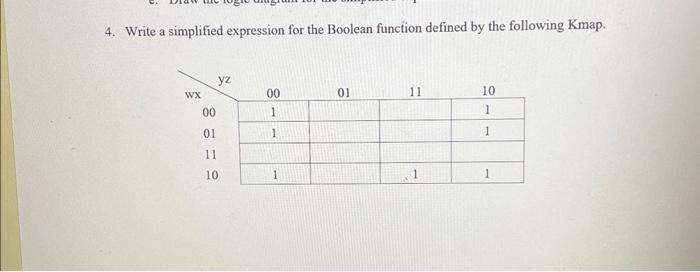 Solved 4. Write a simplified expression for the Boolean | Chegg.com