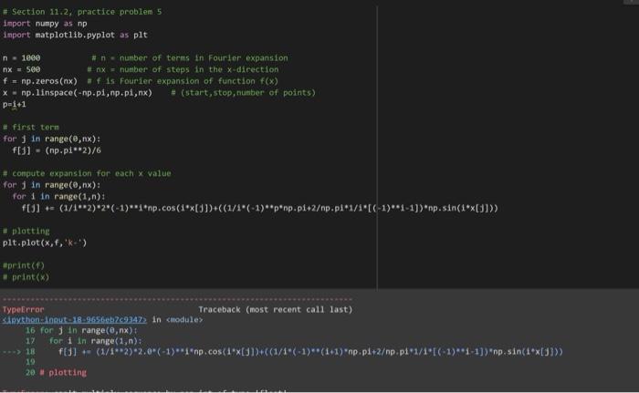 Solved I need help fixing this code for this math problem. I | Chegg.com