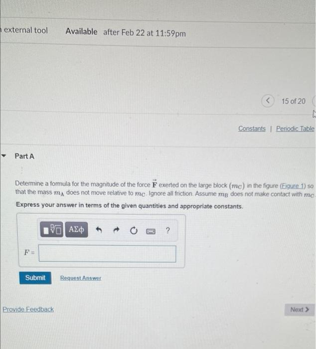 Solved Figure 1 of 1 MA mc тр Previous external tool | Chegg.com