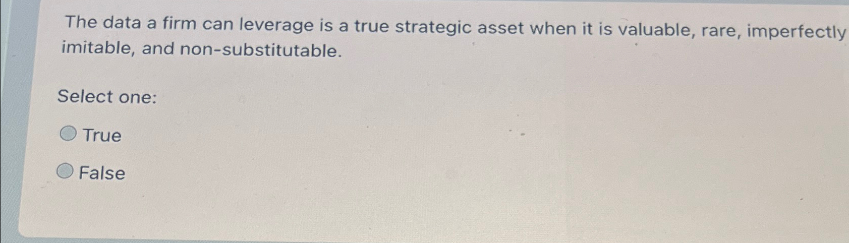 Solved The data a firm can leverage is a true strategic | Chegg.com
