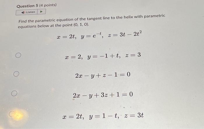 Find the parametric equation of the tangent line to | Chegg.com