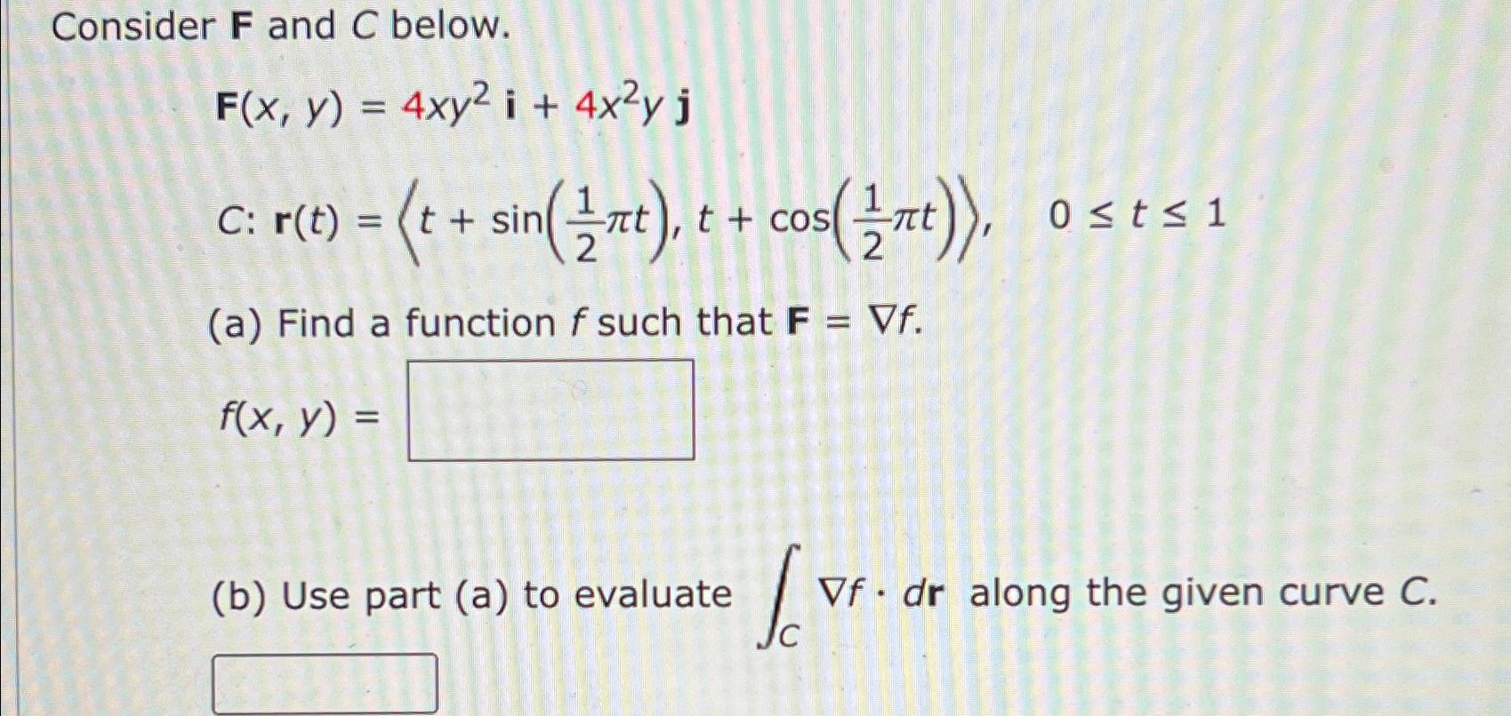 Solved Consider F ﻿and C | Chegg.com