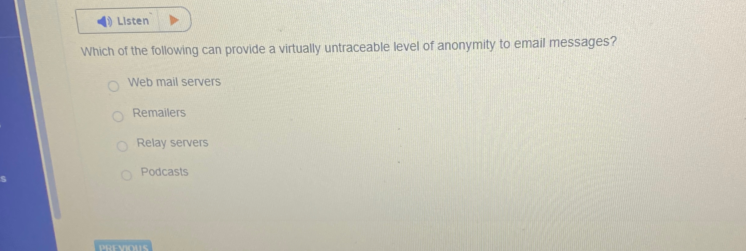 Solved Which of the following can provide a virtually | Chegg.com