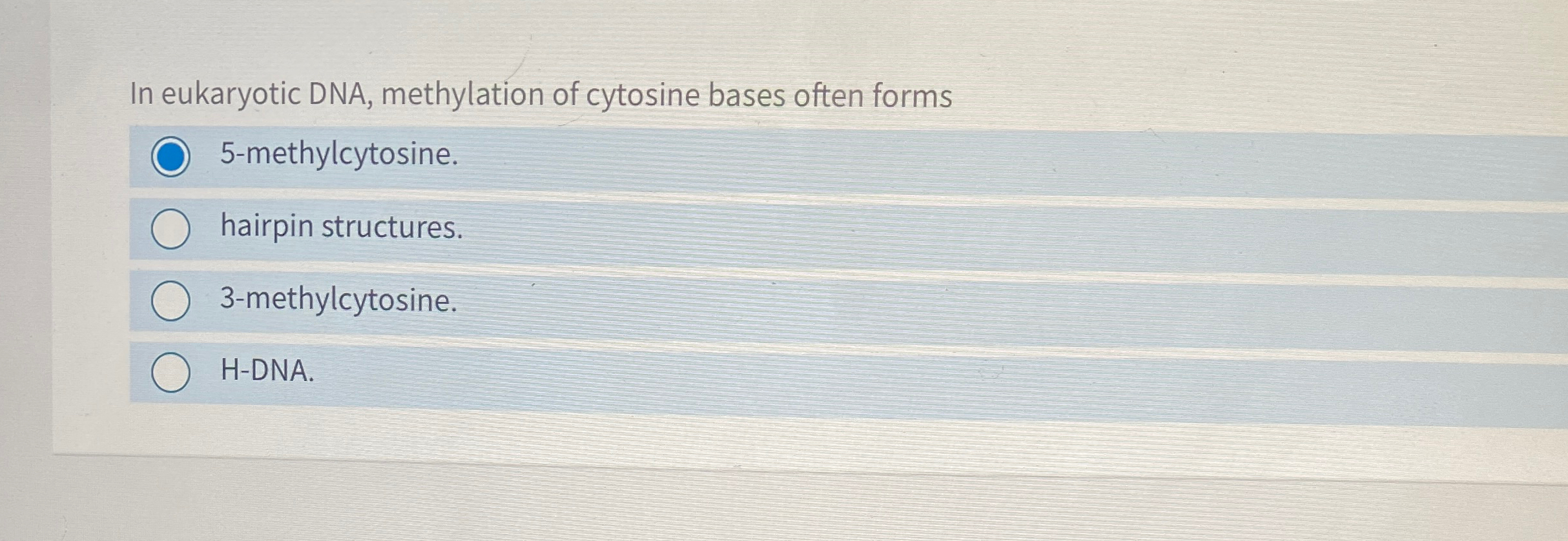 Solved In eukaryotic DNA, methylation of cytosine bases | Chegg.com