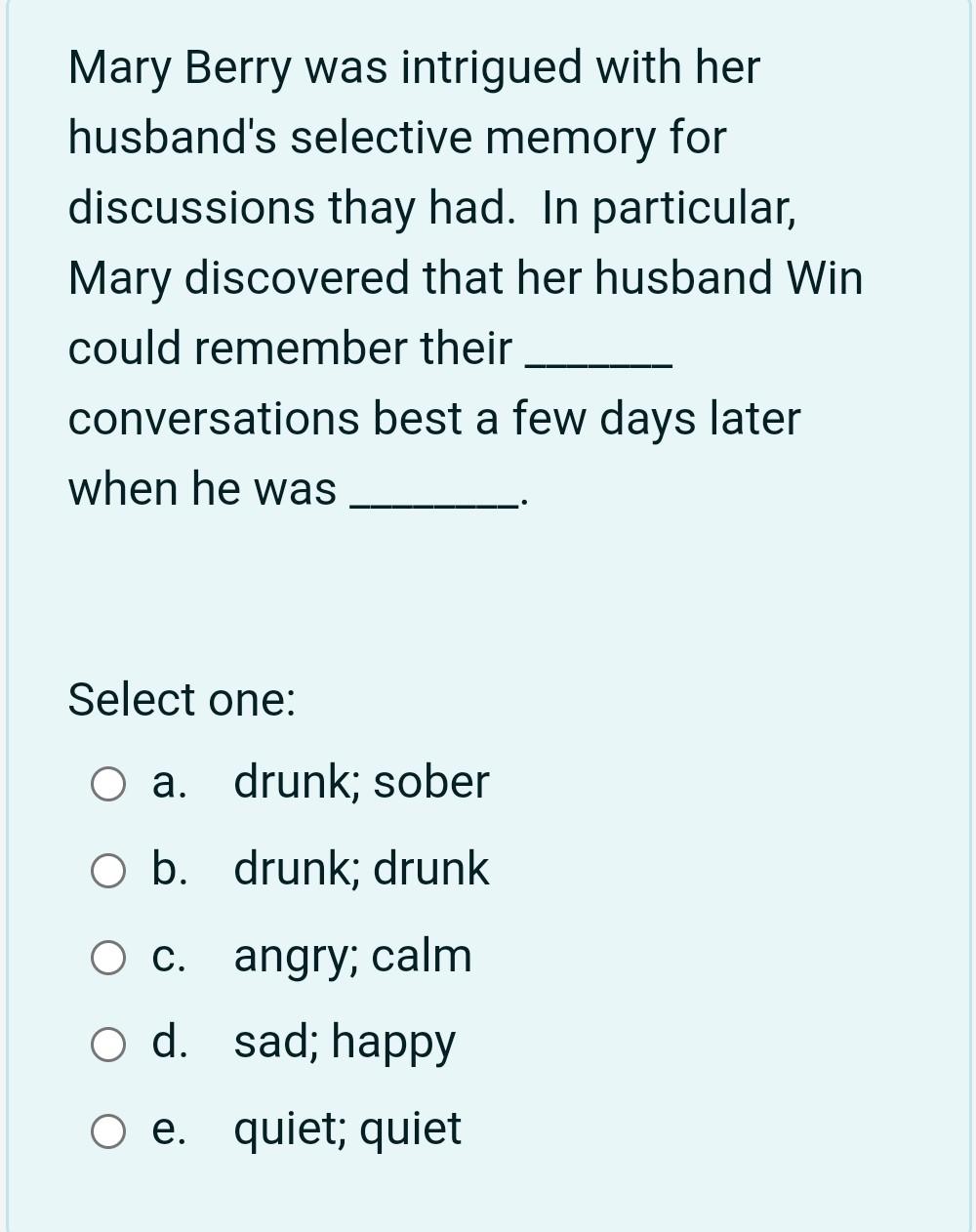 Solved One aspect of tests that examine emotional | Chegg.com