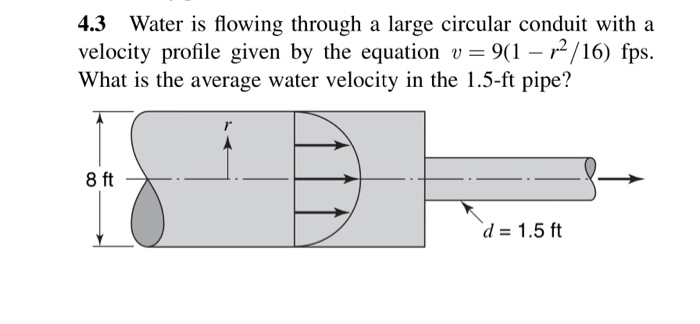Solved 4.3 Water is flowing through a large circular conduit | Chegg.com
