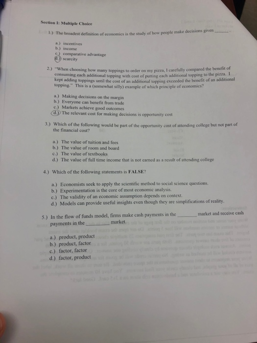 Solved Section I: Multiple Choice 1.) The broadest | Chegg.com