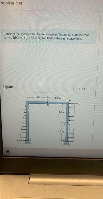 Solved Consider the two-member frame shown in (Eigure 1). | Chegg.com