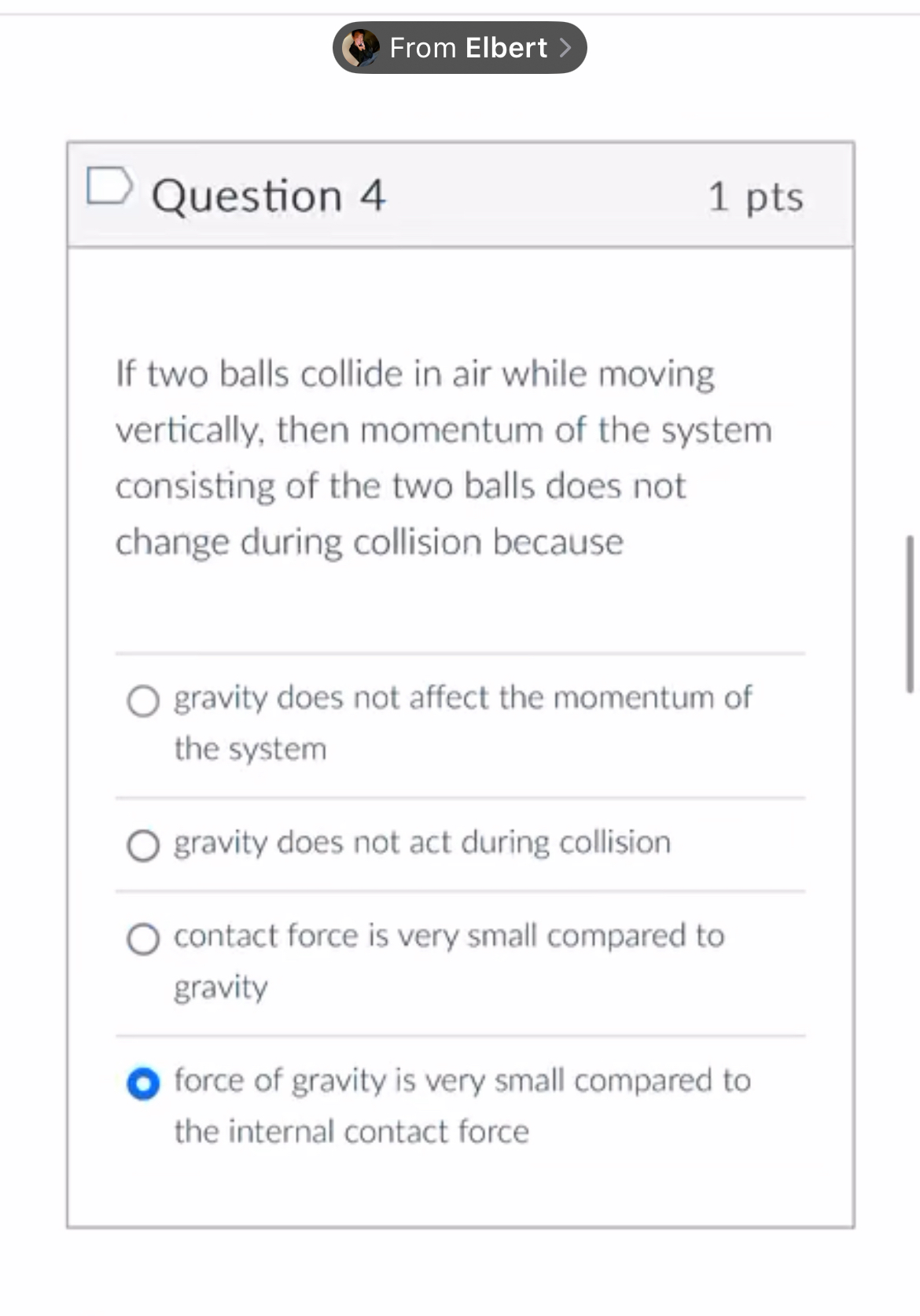 Solved Question 41 ﻿ptsIf two balls collide in air while | Chegg.com