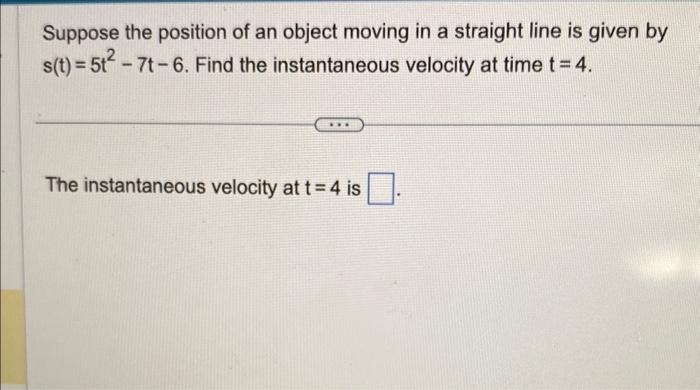 Solved Suppose the position of an object moving in a | Chegg.com