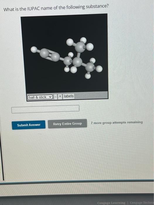 Solved What is the IUPAC name of the following substance? | Chegg.com