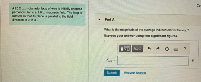 Solved A 20.2 cm diameter loop of wire is initially oriented | Chegg.com