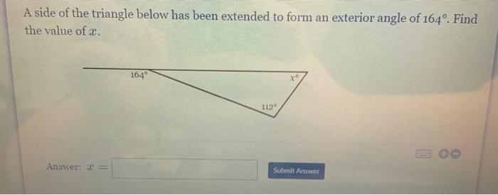 Solved A side of the triangle below has been extended to | Chegg.com